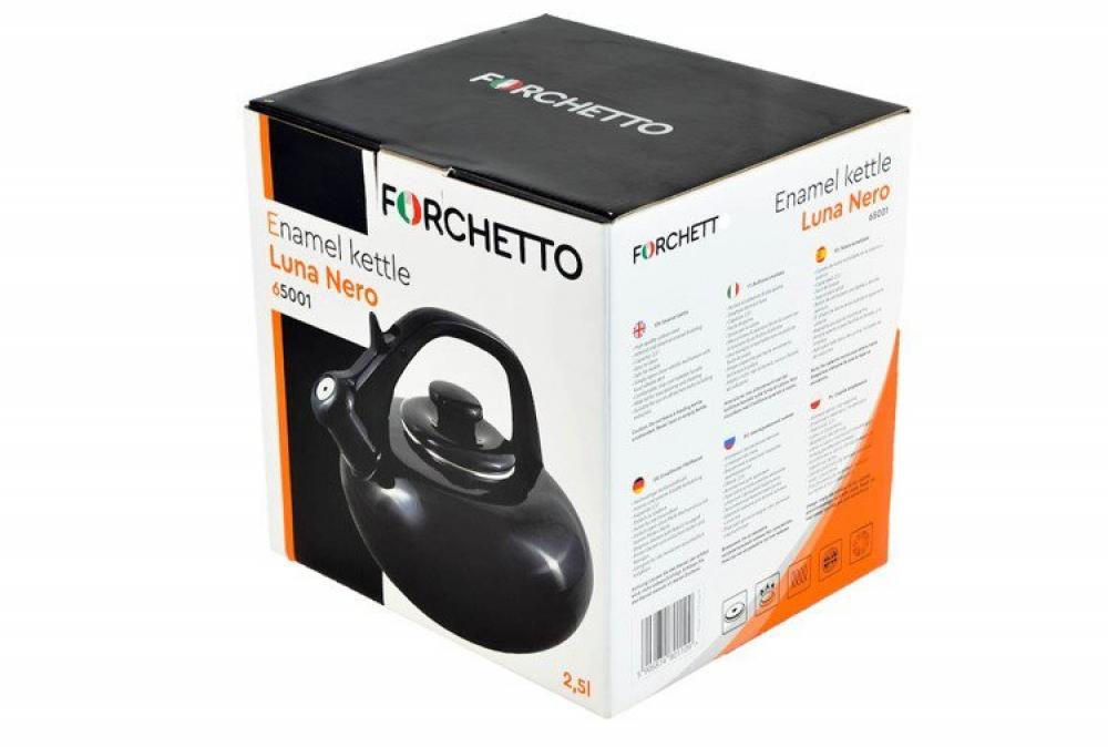 Forchetto -Granchio Czajnik emaliowany Luna Czarny 65001